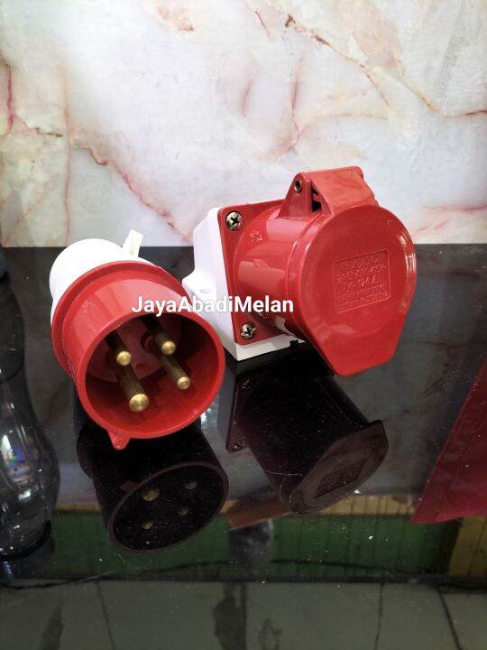 SOCKET PLUG 4 PIN 32A / STOP KONTAK GENSET 3 PHASE 4 PIN 32 A | Lazada ...