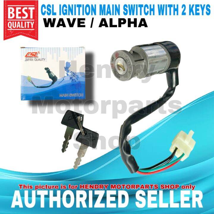 CSL IGNITION MAIN SWITCH 2 KEYS FOR HONDA WAVE ALPHA MOTORCYCLE ...
