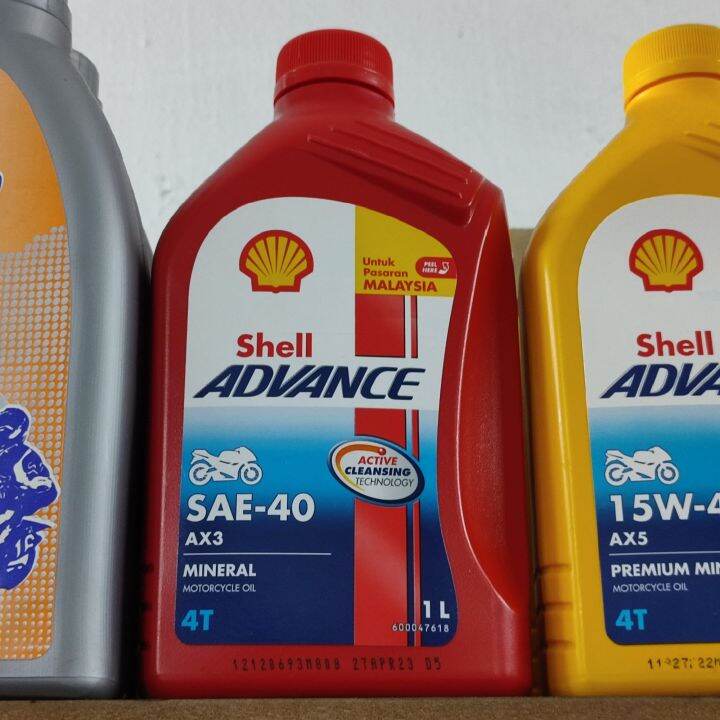 Shell Advance Motorcycle Engine Oil 4T AX3 Shell SAE 40 1L Minyak ...