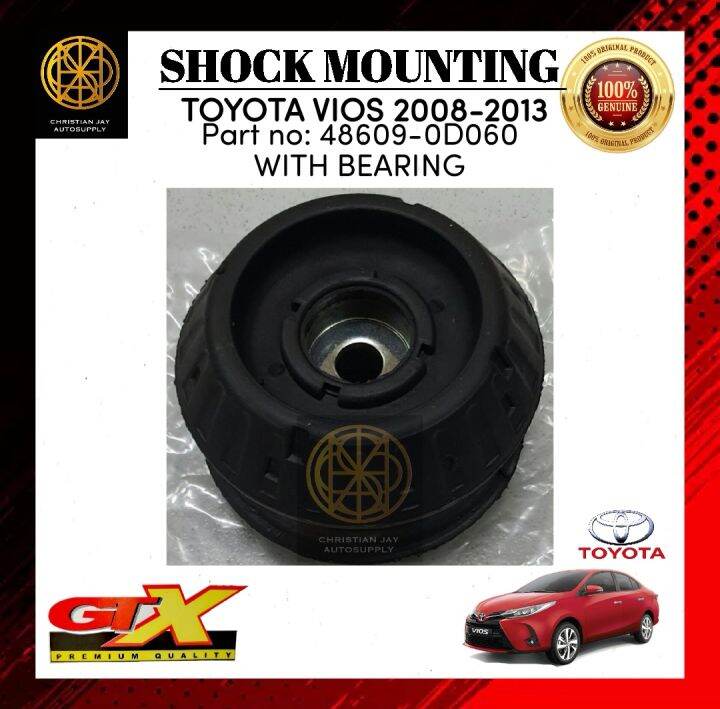 GTX SHOCK MOUNTING TOYOTA VIOS 2008-2013 Part no: 48609-0D060 WITH ...