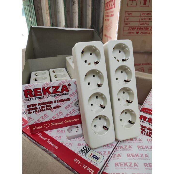 stop kontak 2 3 4 lubang REKZA SNI | Lazada Indonesia