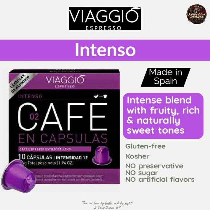 Spain Viaggio Coffee Capsule Intenso (10 Capsules) Nespresso Compatible ...