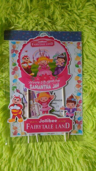 JOLLIBEE FAIRYTALE LAND customize cake topper | Lazada PH