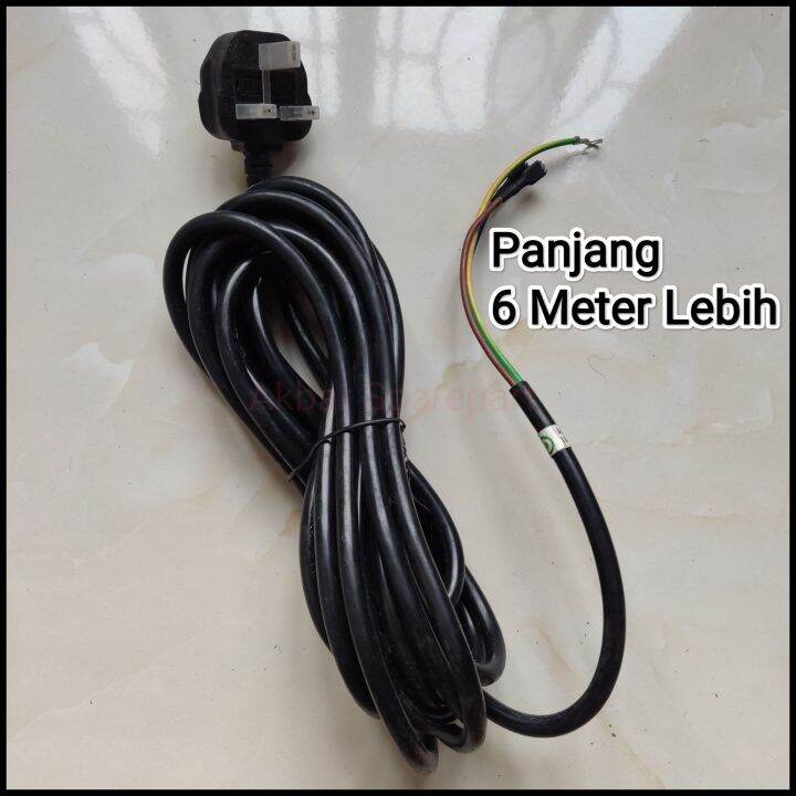 Kabel Colokan Listrik AC Tembaga 3x1,5 mm Kepala 3 Soket Panjang ...
