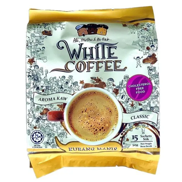 Ali, Muthu & Ah Hock 3 in 1 White Coffee 525g (15 Sachets) Less Sugar | Lazada