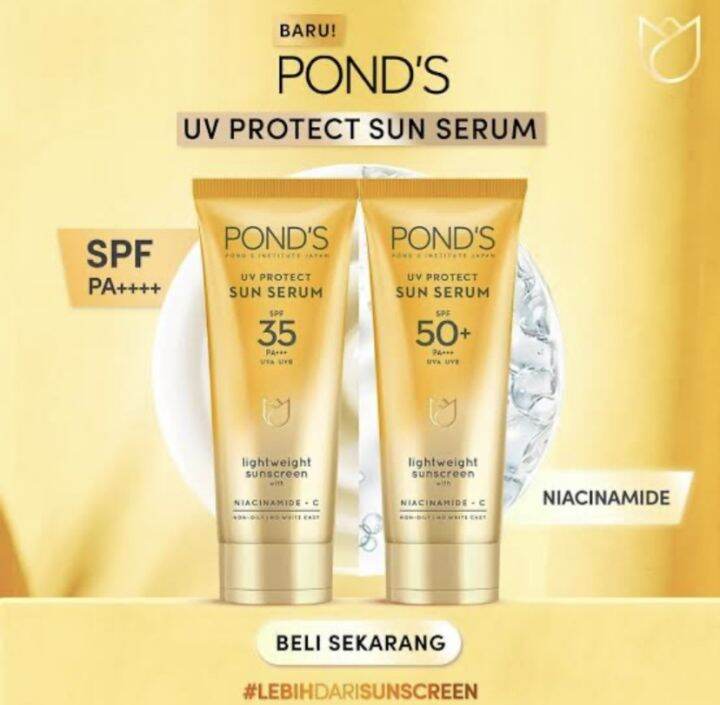 Pond’s UV Protect Sun Serum SPF 50+ PA+++ UVA UVB Lightweight Sunscreen With Niacinamide-C 30g ...