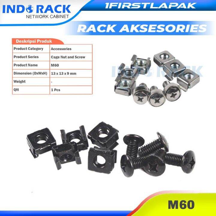 INDORACK Accessories Cage Nut And Screw Baut rack Server | Lazada Indonesia