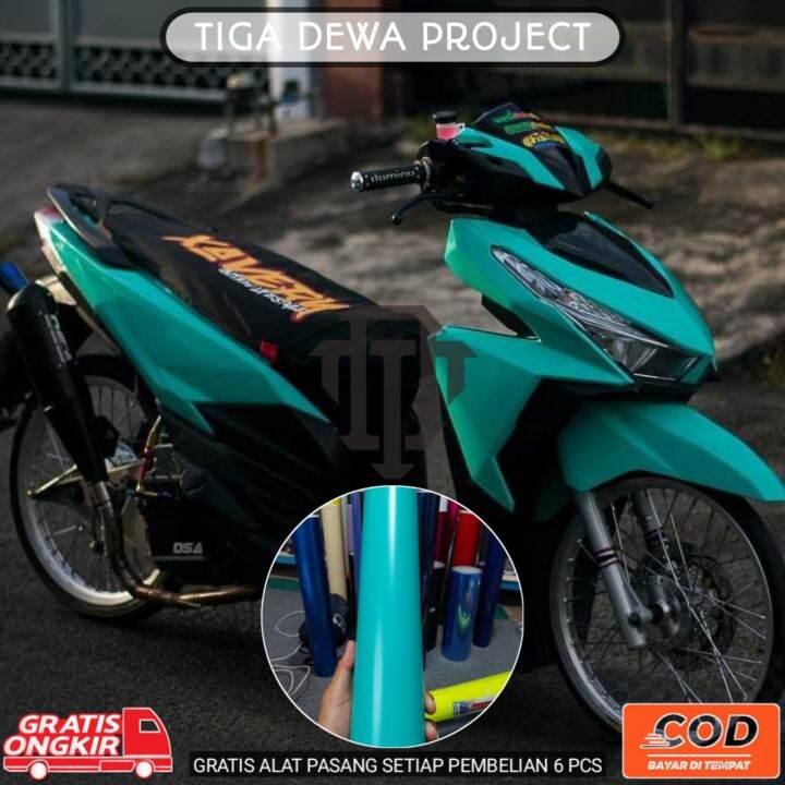 STICKER SKOTLET MOTOR DAN MOBIL WARNA HIJAU TOSCA DOFF KUALITAS PREMIUM ...