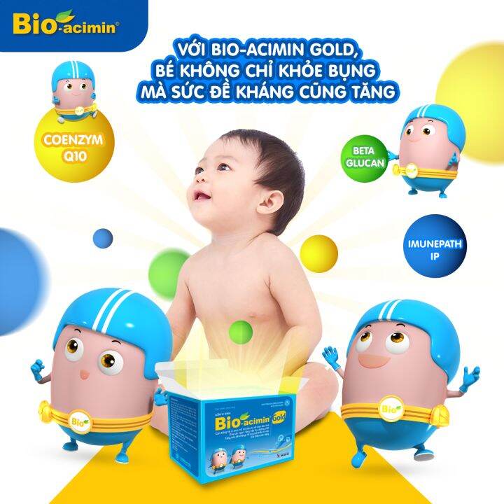 Combo 3 Cốm Vi Sinh Bio acimin Gold Hỗ Trợ Tiêu Hóa, Kích Thích Ăn Ngon ...