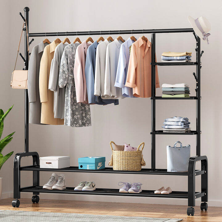 Clothes Hanging Rack Hangeran ng Damit With Stand Stainless Clothes ...