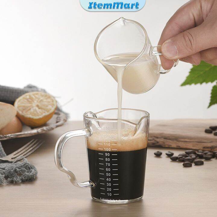 ItemMart 70ml / 150ml Mini Coffee Milk Cup Glass With Handle Multi ...