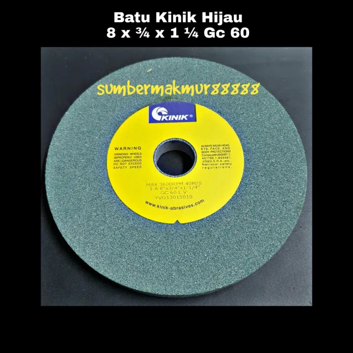 Batu Gerinda Duduk Hijau 8 inch GC 60 (1A8" x 3/4" x 1 1/4") Kinik ...
