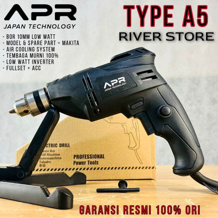 Mesin Bor Listrik 10MM APR A5 Low Watt Bor Besi Kayu Sekrup Tembok Full ...