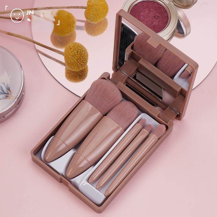 JN Brand 5/13 Pcs Makeup Brushes Set With Mirror Foundation Eye Shaow ...