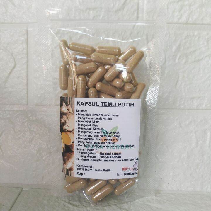 Kapsul Temu Putih/Kunyit Putih (Curcuma Zedoaria) Isi 100 Asli Herbal ...