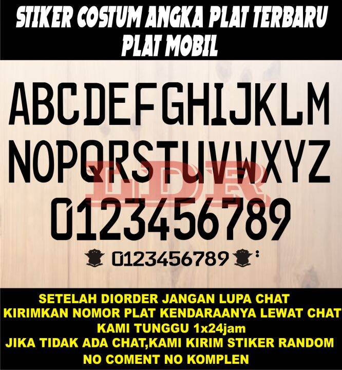 stiker cutting variasi costum font plat mobil terbaru | Lazada Indonesia