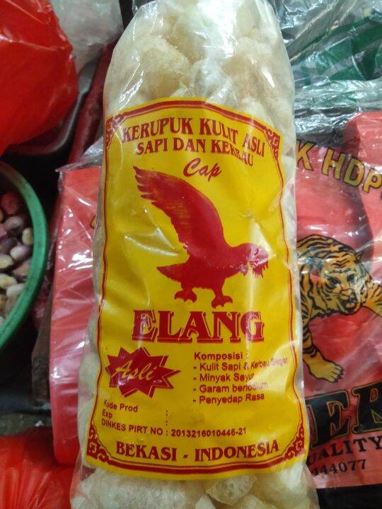 Cap Elang Kerupuk Kulit(Krecek) Sapi&Kerbau Kemasan 100 gram | Lazada ...