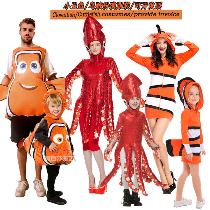 Clownfish Cartoon Clothing Squid Cos Costume Cuttlefish Cosplay Clothes ...