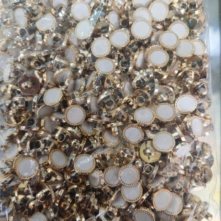 Kancing baju putih bulat datar ukuran 11 mm isi 100/400 pcs | Lazada ...