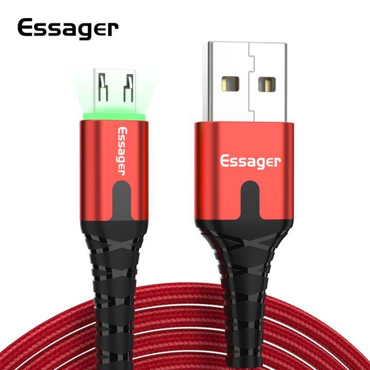 Essager Fast Charging LED Micro USB Cable 3A Data Wire Cord Microusb ...