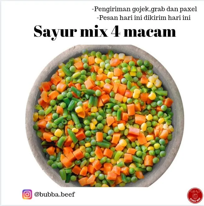 Sayur mix frozen/Sayur steak/Sayur untuk steak/Jagung/Kacang polong ...