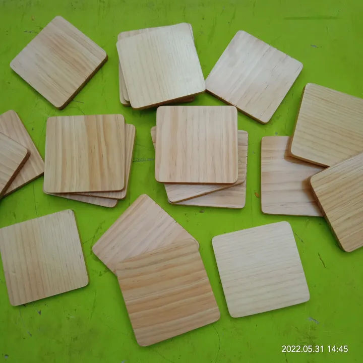 Tatakan gelas | alas gelas | coaster kayu solid hexagon | kotak ...