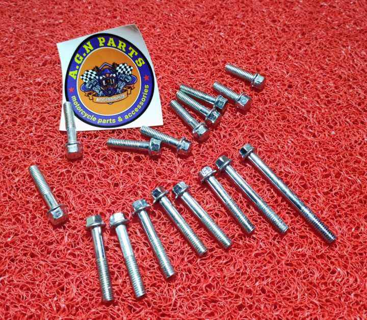 Baut set Blok Mesin RX King/RXK - Baud Cover/Tutup Block Magnet Dan Kopling/Bak Kiri Kanan Set ...