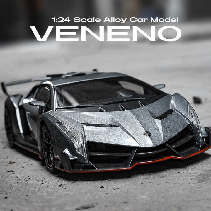 【RUM】1:24 Scale Lamborghini Veneno Alloy Car Model Light & Sound Effect ...
