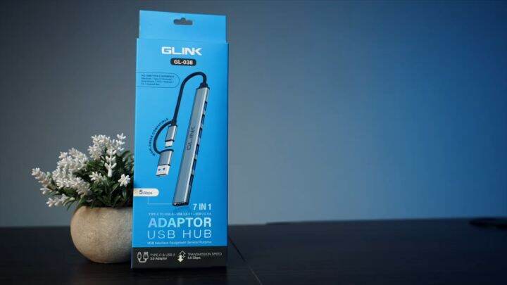 Glink GL-038 HUB USB 7Port USB3.0x1/USB2x6 อุปกรณ์เพิ่มช่องต่อ USB ...