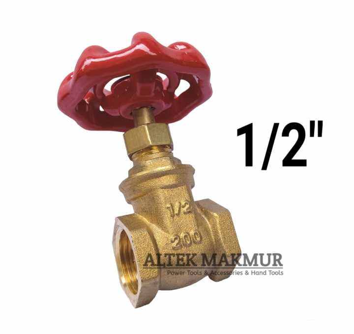 STOP KRAN 1/2 INCH KUNINGAN STOPKRAN SETENGAH INCI GATEVALVE GATE VALVE ...