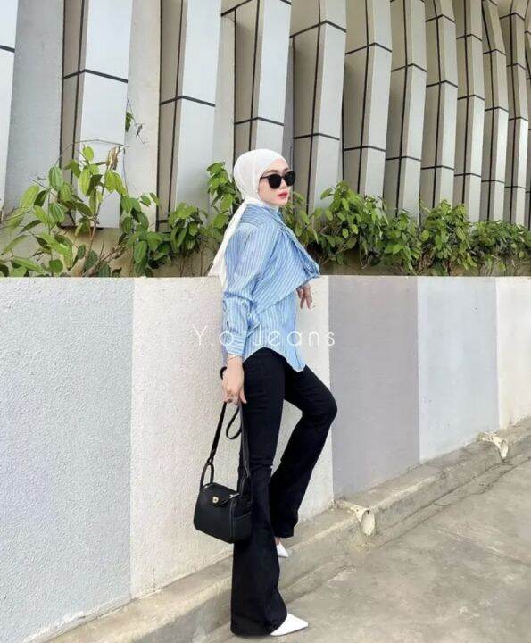 Celana jeans Cutbray Higt Waist Panjang Wanita Inport-Cutbray Flare Jeans Terbaru celana ...