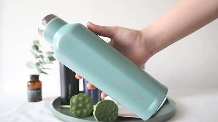 TYESO กระบอกน้ำสแตนเลส กระบอกน้ำเก็บอุณหภูมิ ขวดน้ำเก็บความเย็น ขวดน้ำขนาด750-500ml.ของแท้100% ...