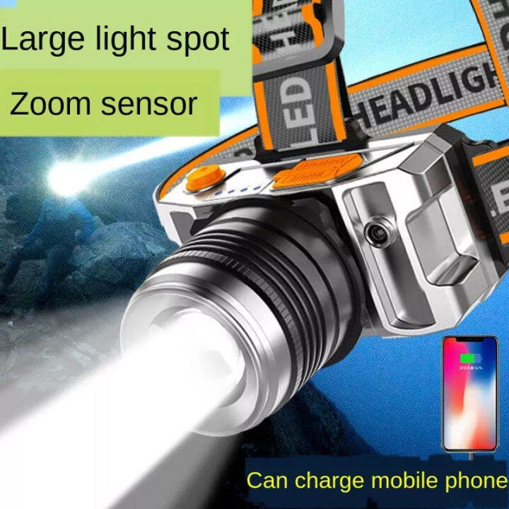 Senter Kepala LED Zoom Jarak Jauh Outdoor Headlamp T6 Sensor Tahan Air ...