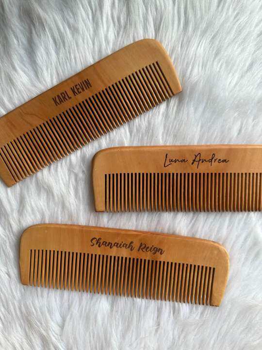 Personalized Wooden Flat Comb | Laser Engraved | Souvenirs and ...
