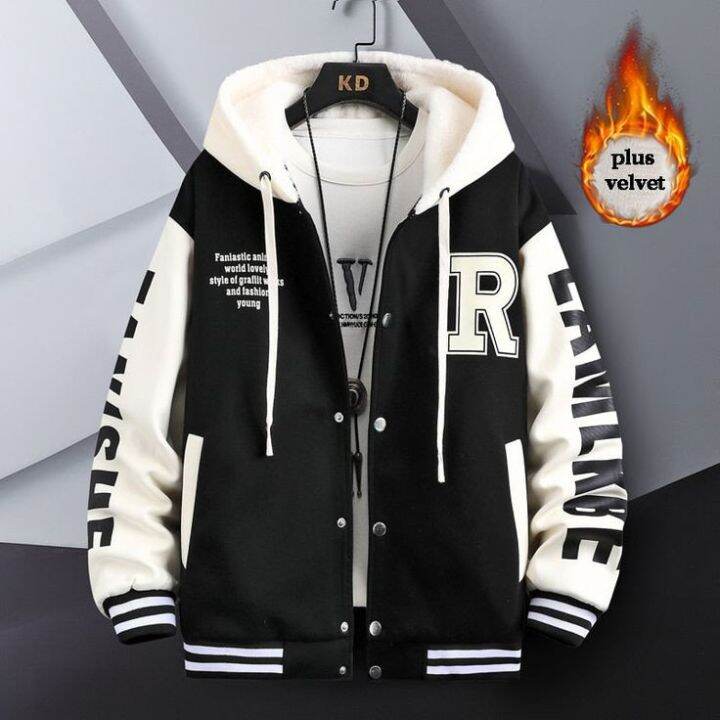 JAKET VARSITY HOODIE JAKET BASEBALL BOMBER KANCING PRIA WANITA JUMBO ...
