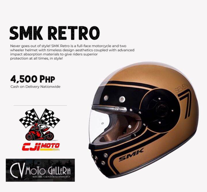 SMK EL DORADO SEVEN Retro Helmet | Lazada PH