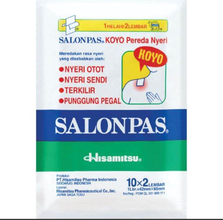 Salonpas Koyo hijau pereda nyeri isi 20 lembar (10x2 lembar) | Lazada ...