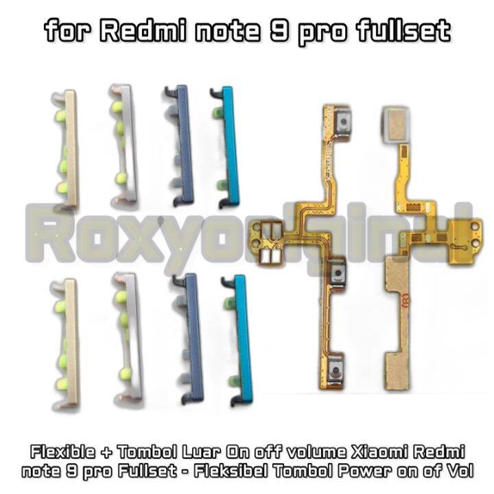 Flexible + Tombol Luar On off volume Xiaomi Redmi note 9 pro Fullset - Fleksibel Tombol Power on ...