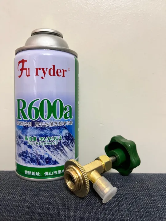 R600a/R600 Freon 120ml in Can + Valve Adapter Set | Lazada PH