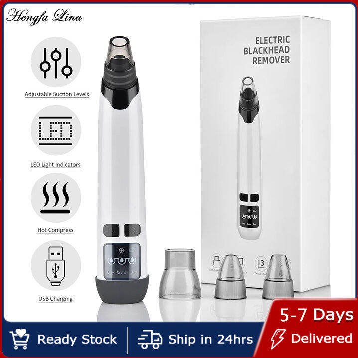 Hengfa Lina 4-Head USB Rechargeable Heating Electric Blackhead Suction ...
