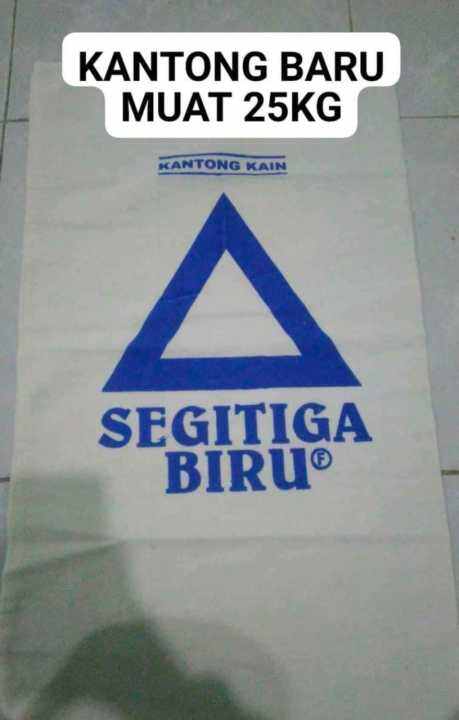 kantong kain karung kain sablon polos karung segi tiga biru kandi ...