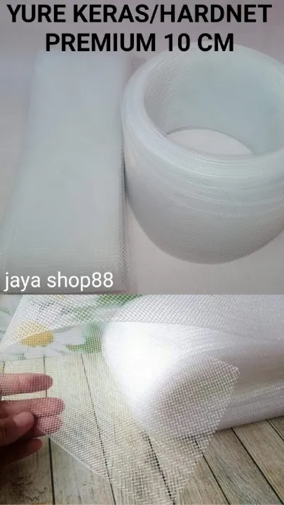 YURE KERAS HARDNET PUTIH PER METER PREMIUM 10 CM pita jala pengembang gaun Tile jaring kaku ...