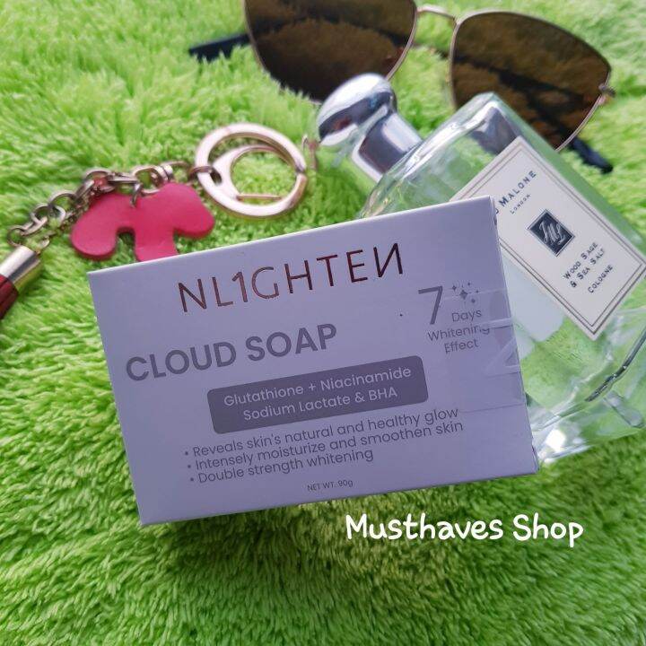 Nlighten Cloud Soap 7 Days Whitening Effect Glutathione Niacinamide ...