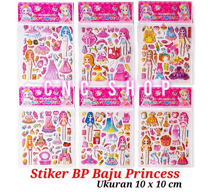 1 Lusin ( 12 pcs ) Stiker BP Anak Perempuan 10x10 cm Bongkar Pasang ...