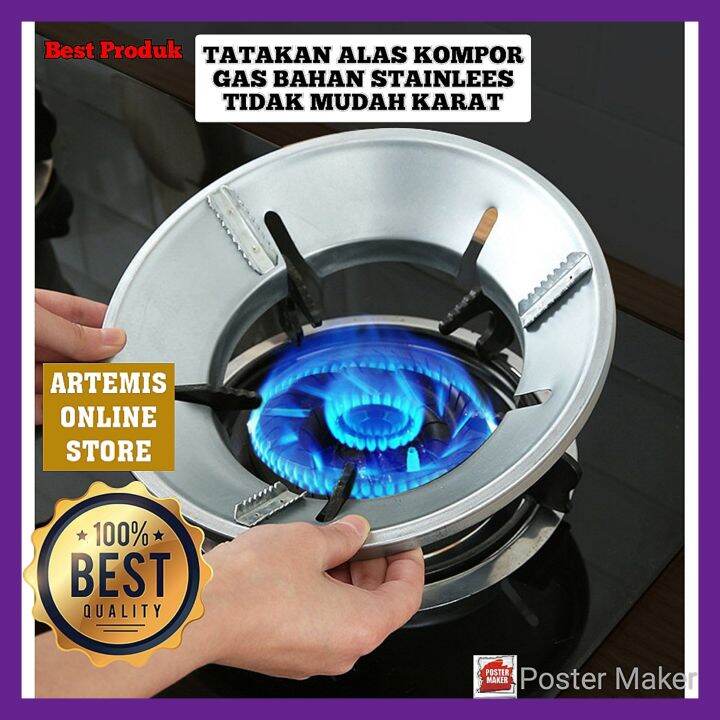 Tatakan Alas Kompor Gas Stainless Penghemat Kompor Gas Model Bulat Tungku Corong / Tatakan ...
