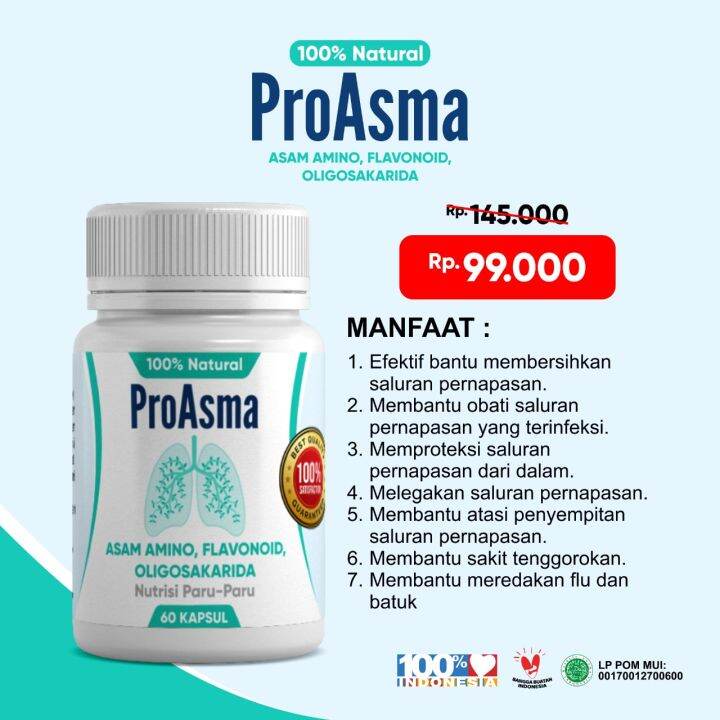 ProAsma obat Asma sesak nafas isi 120 kapsul | Lazada Indonesia