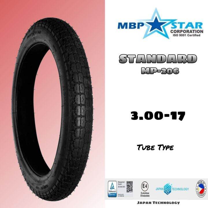 MBP STAR STANDARD 3.00 X 17 - 6PLY MOTORCYCLE TIRE (SIDE CAR) | Lazada PH