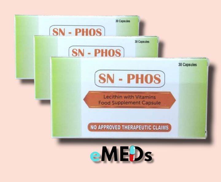 SN-PHOS Capsule (Lecithin w/ Vitamins) by 30's/box | Lazada PH