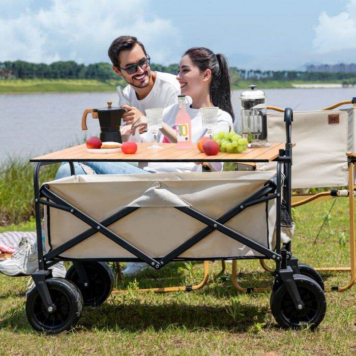 Sfui Camping Trolley Wagon Trolley Shopping Trolley Foldable Wagon ...