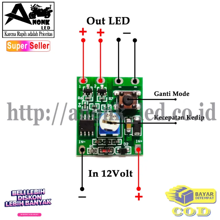 Kit Modul Strobo 7 Mode - Modul Strobo 2Channel 7 Mode Otomatis/Manual ...